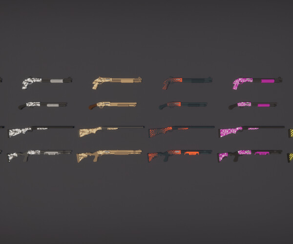Artstation Low Poly Fps Weapons Pack 2 Asset For Unity 3d Game Assets