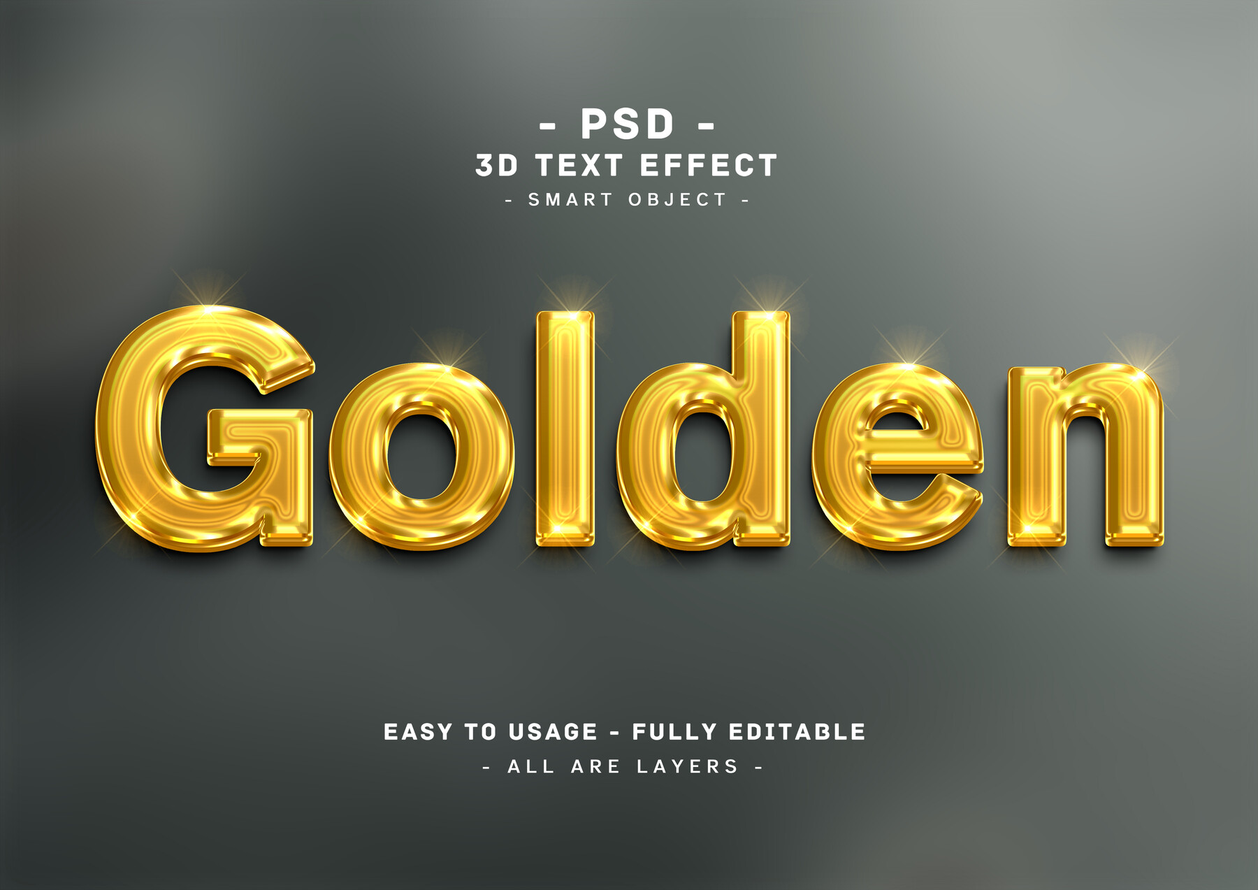 ArtStation - Golden PSD fully editable text effect. Layer style PSD ...