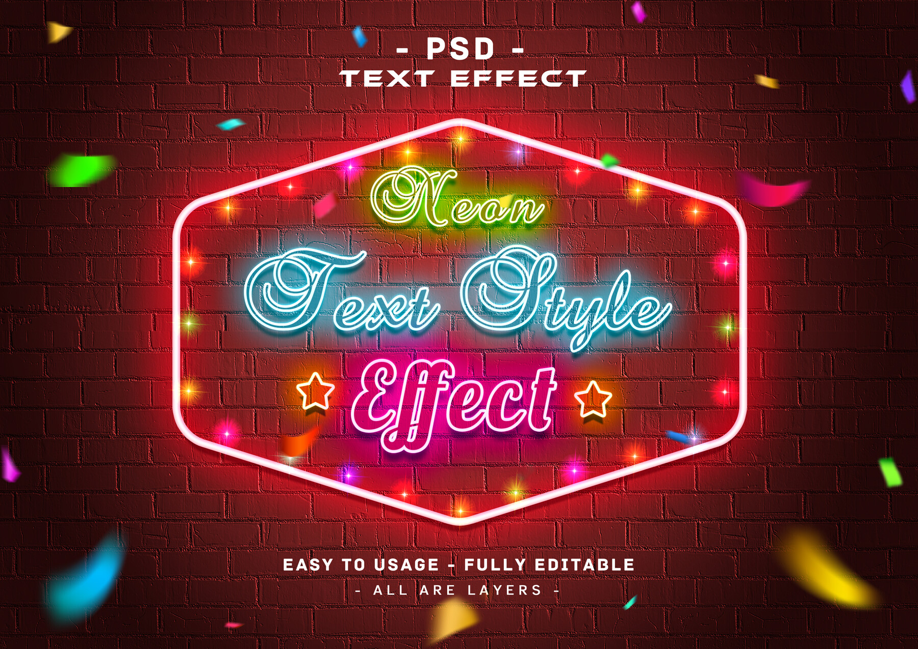 ArtStation - Neon Text Style Effect PSD fully editable text effect ...