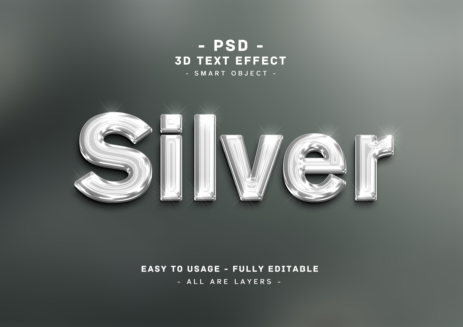 ArtStation - Silver PSD fully editable text effect. Layer style PSD ...