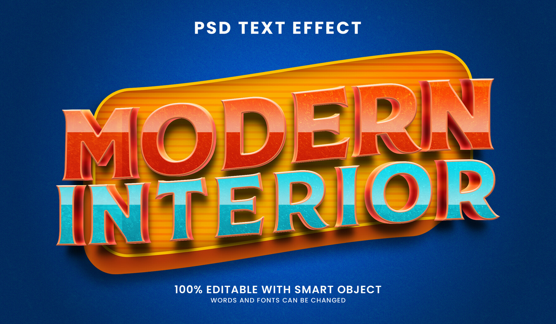 ArtStation - 3D Modern Interior. PSD fully editable text effect. Layer ...