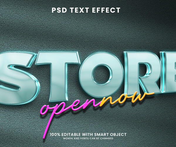 ArtStation - 3D Store. PSD fully editable text effect. Layer style PSD ...