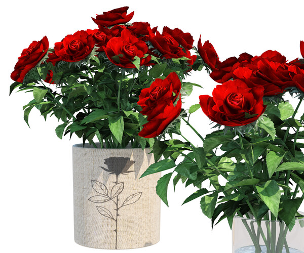 ArtStation - Red rose flower vases | Resources