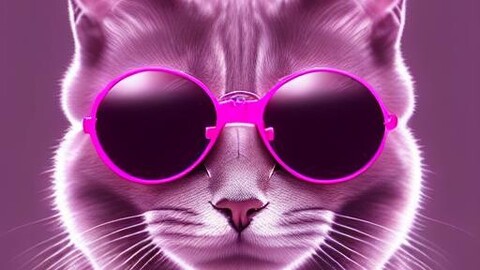 ArtStation - Pink cat with dark glasses | Artworks