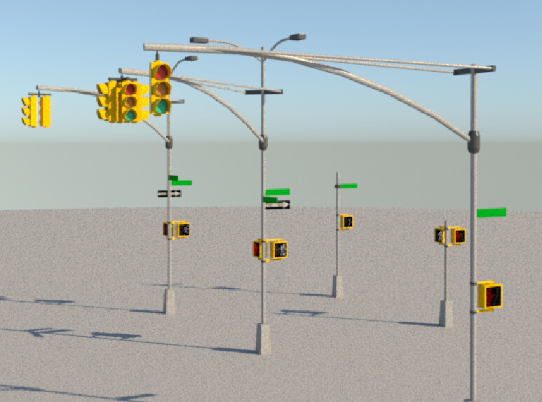 ArtStation - New York city Pedestrian Traffic Light Pack 3D model ...