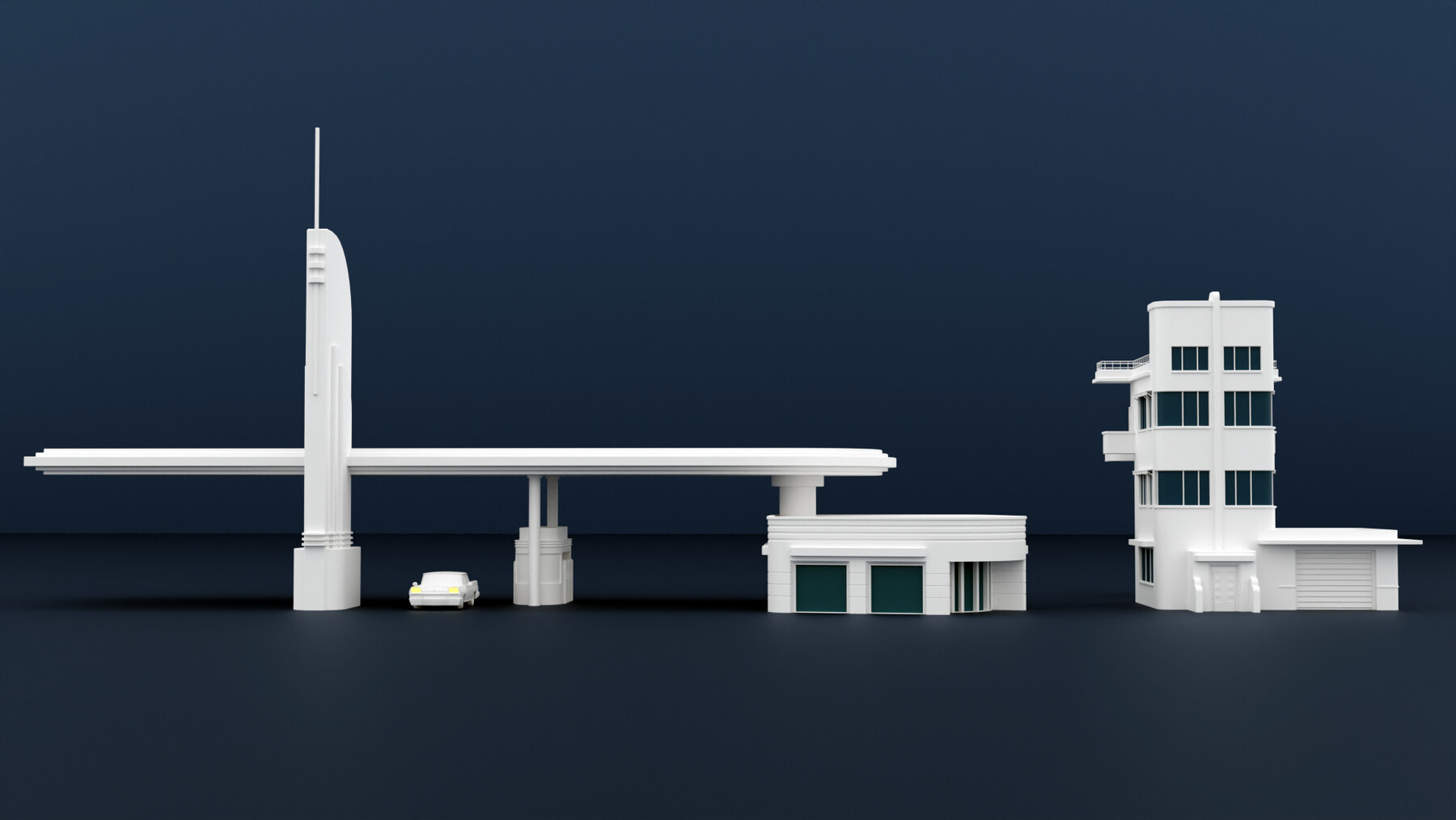 ArtStation - Collection of buildings in the style of Streamline modern ...