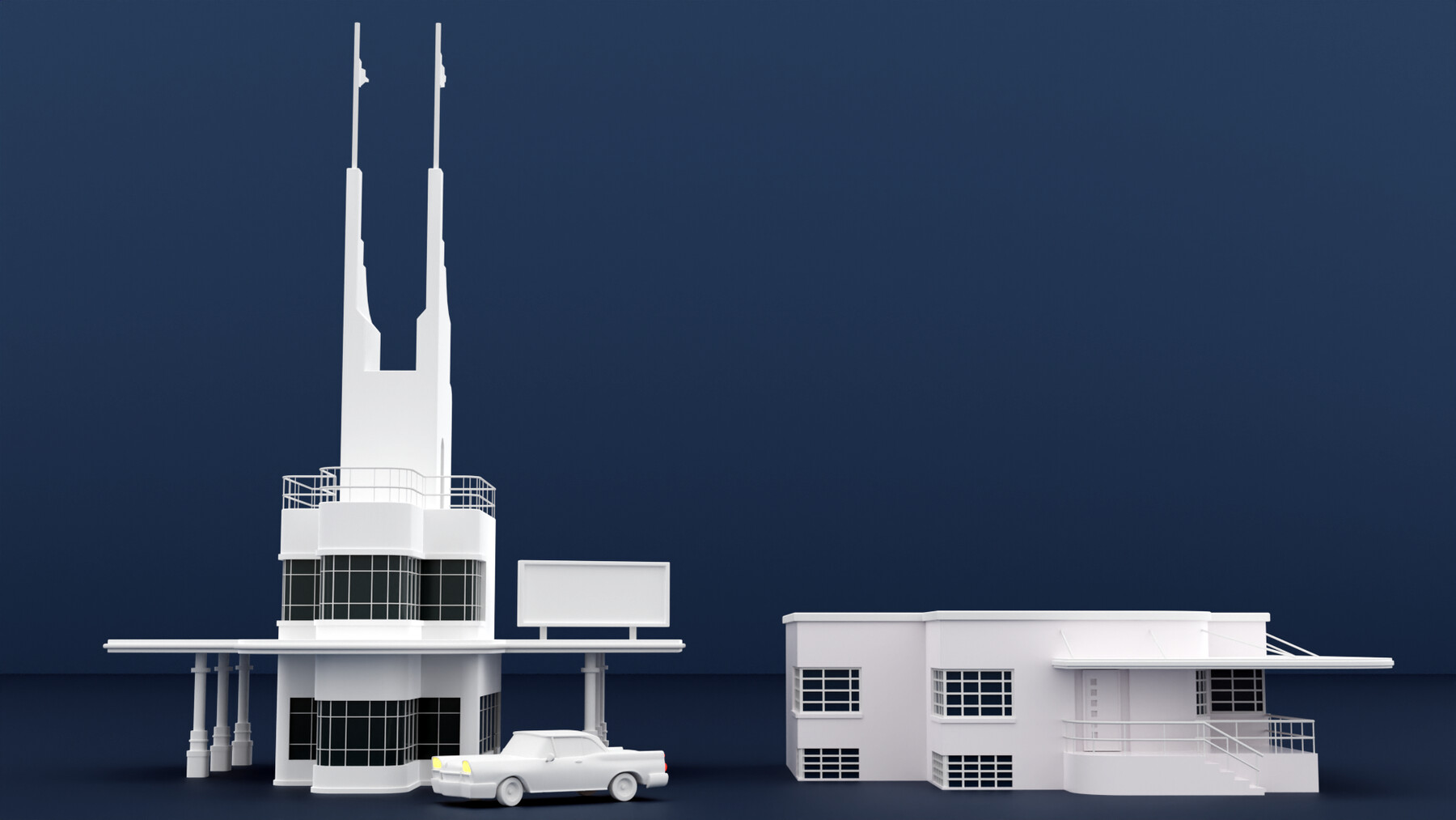 ArtStation - Collection of buildings in the style of Streamline modern ...