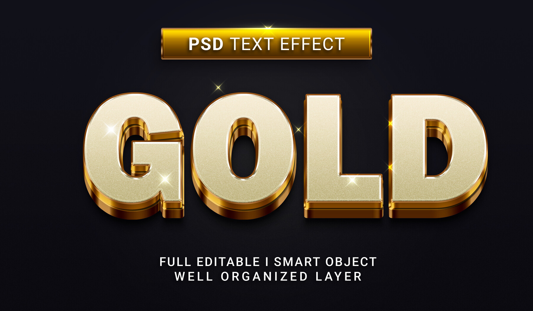 ArtStation - 3D Gold. PSD fully editable text effect. Layer style PSD ...