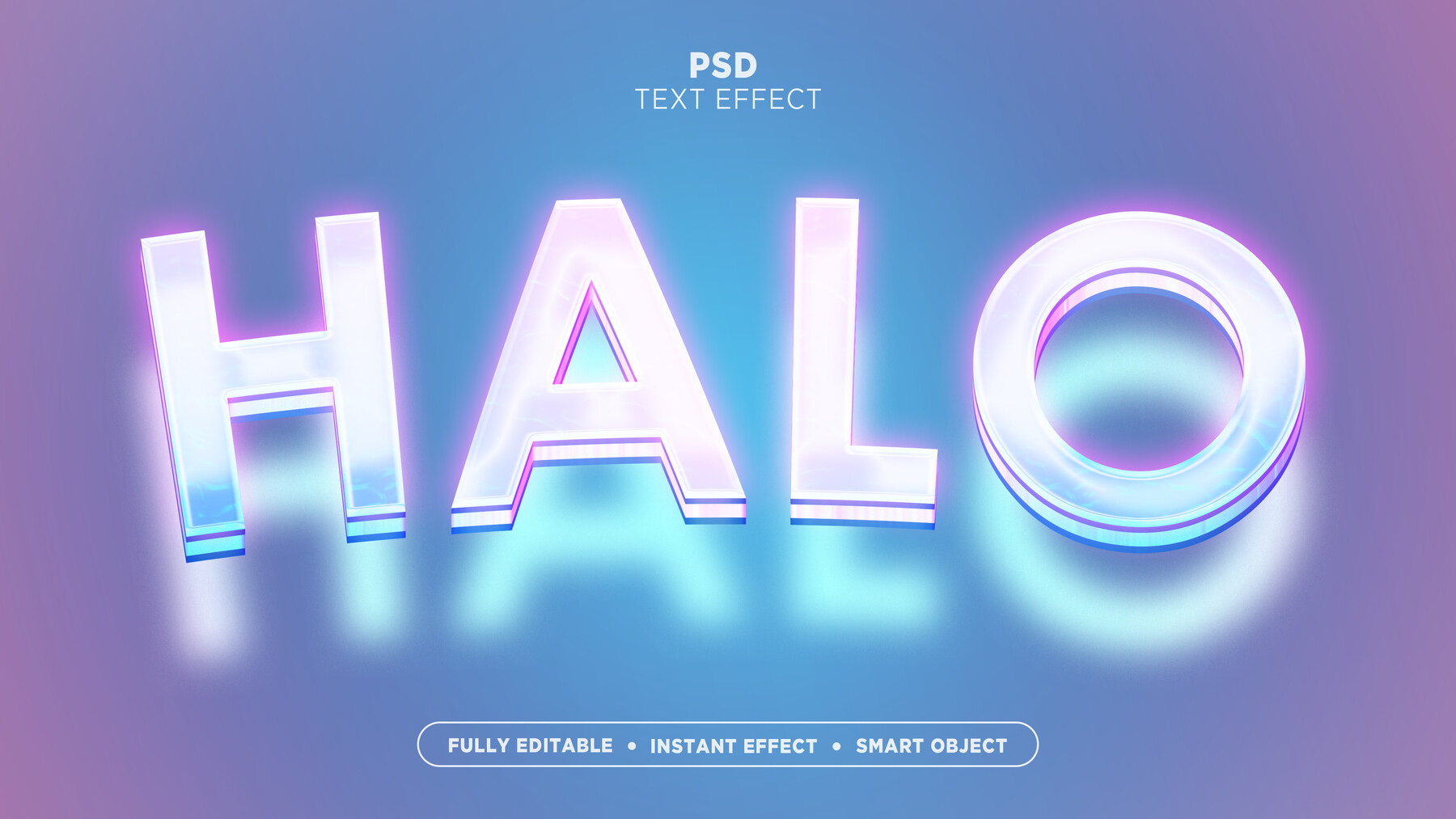 ArtStation - 3D Halo. PSD fully editable text effect. Layer style PSD ...