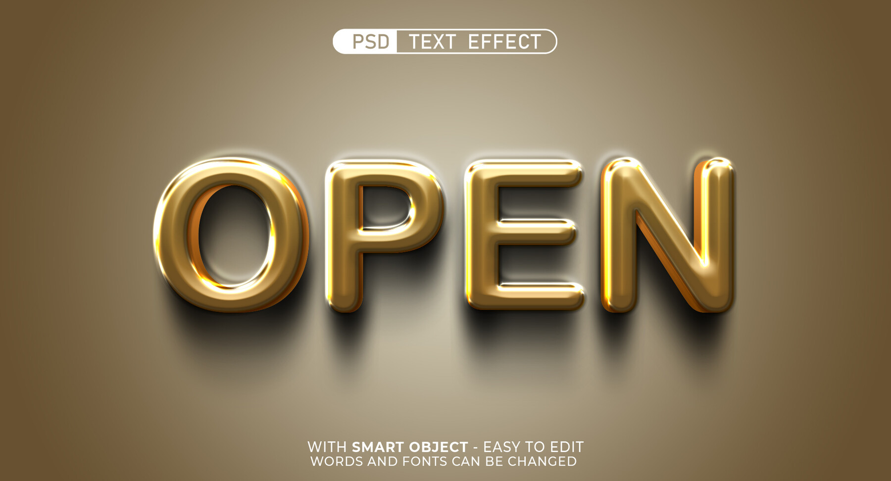 ArtStation - 3D Open. PSD fully editable text effect. Layer style PSD ...