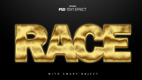 ArtStation - 3D Race. PSD fully editable text effect. Layer style PSD ...