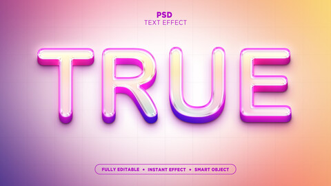 ArtStation - 3D True. PSD fully editable text effect. Layer style PSD ...