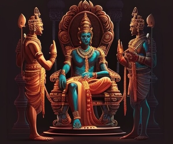 ArtStation - Lord Vishnu sitting on the throne | Artworks