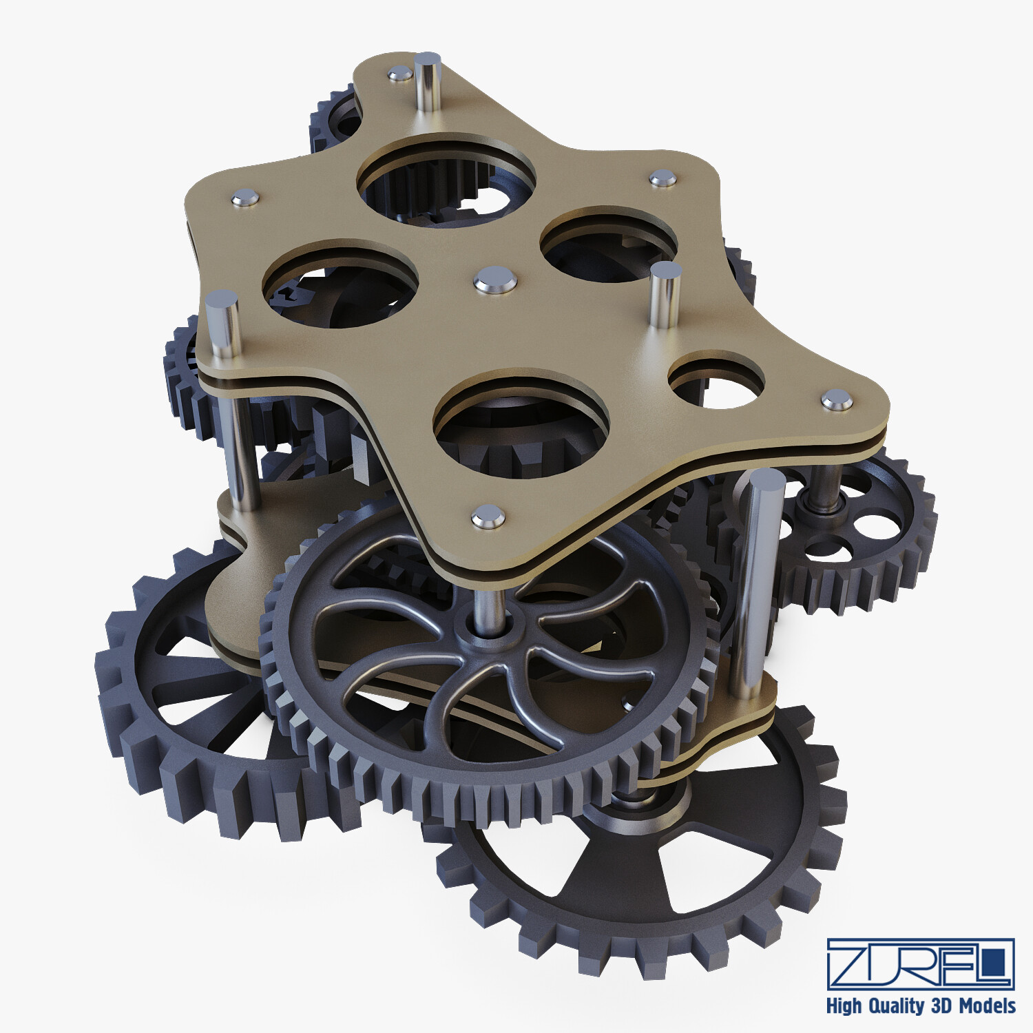 ArtStation - Gear Mechanism Low Poly v 8 | Resources