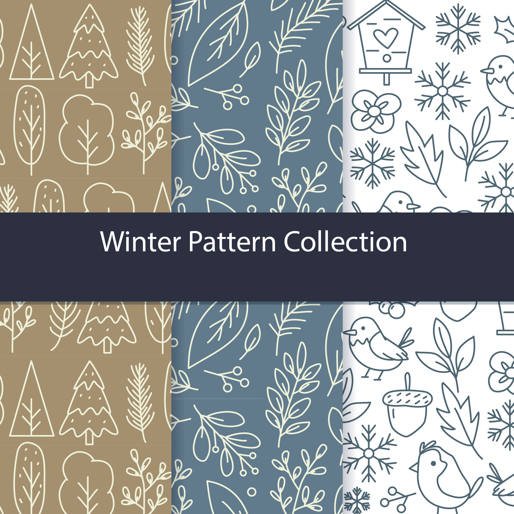 ArtStation - Winter vector patterns, EPS and AI Template File | Artworks