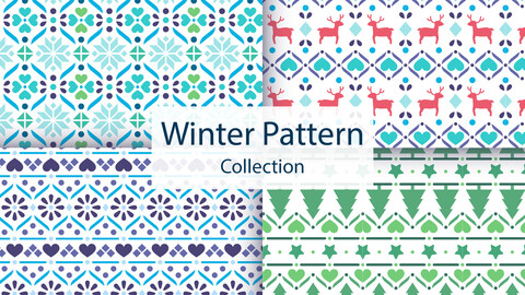 ArtStation - Winter vector patterns, EPS and AI Template File | Artworks