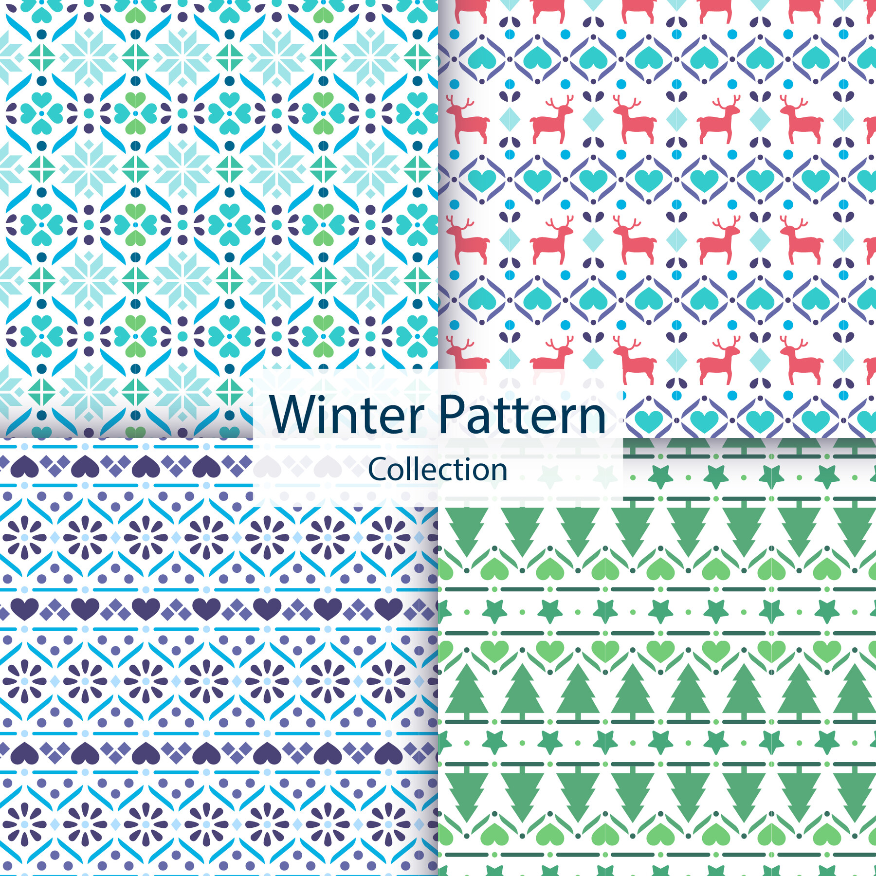 ArtStation - Winter vector patterns, EPS and AI Template File | Artworks