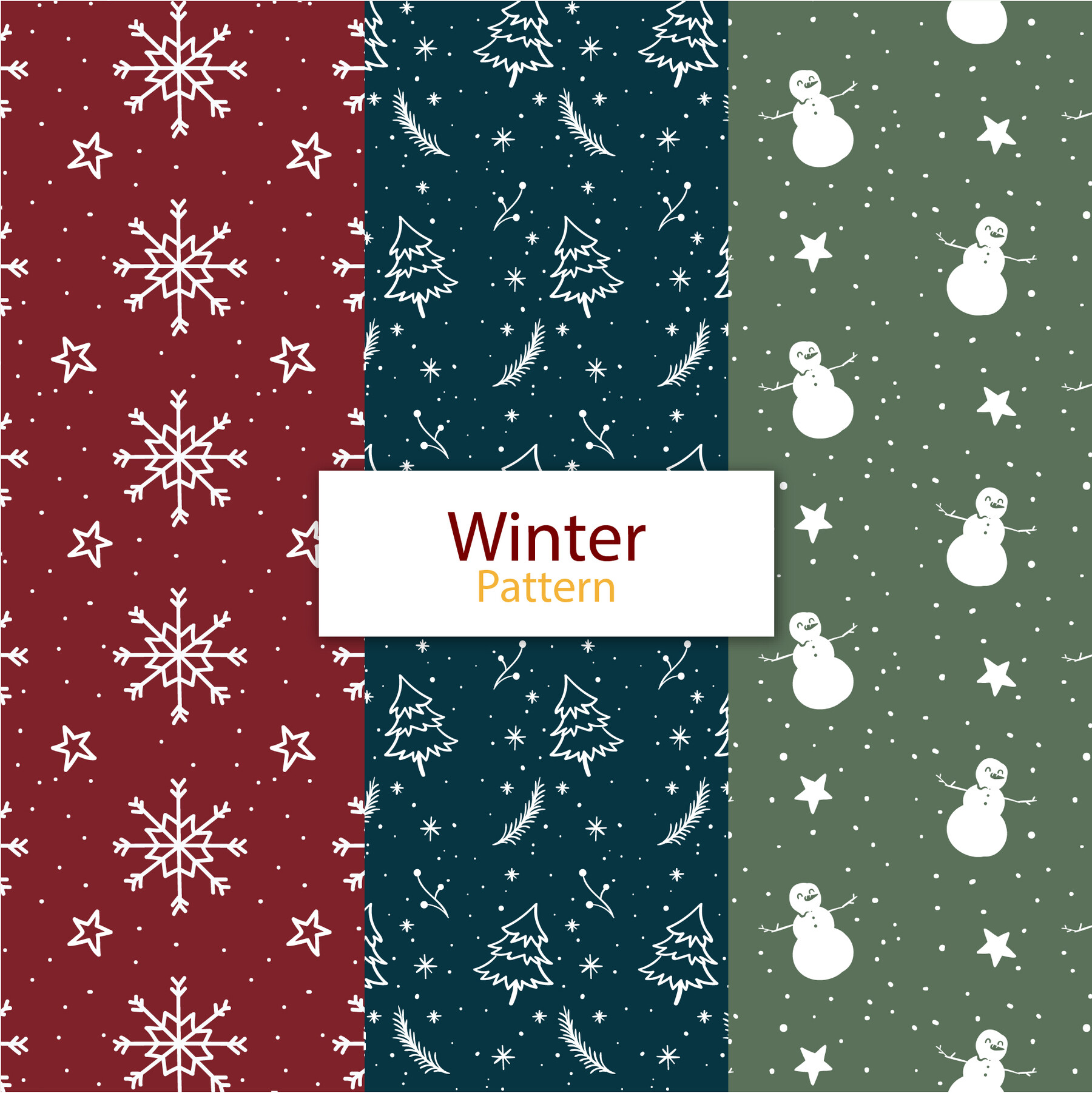 ArtStation - Winter vector patterns, EPS and AI Template File | Artworks