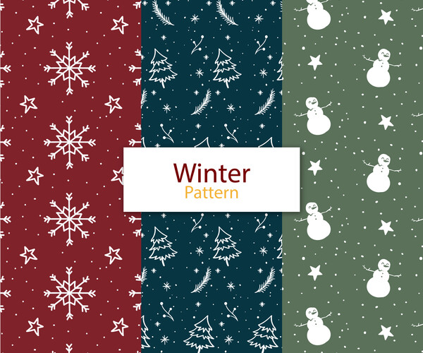 ArtStation - Winter vector patterns, EPS and AI Template File | Artworks