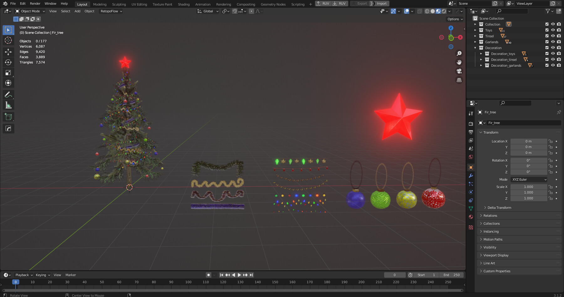 ArtStation - Christmas tree | Game Assets