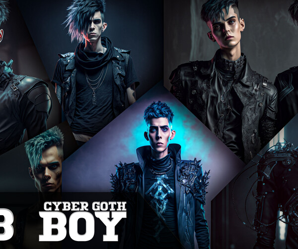 ArtStation - 108 Cyber Goth Boy (More Than 8K Resolution) | Artworks