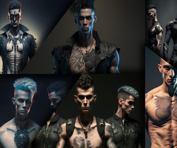 ArtStation - 108 Cyber Goth Boy (More Than 8K Resolution) | Artworks