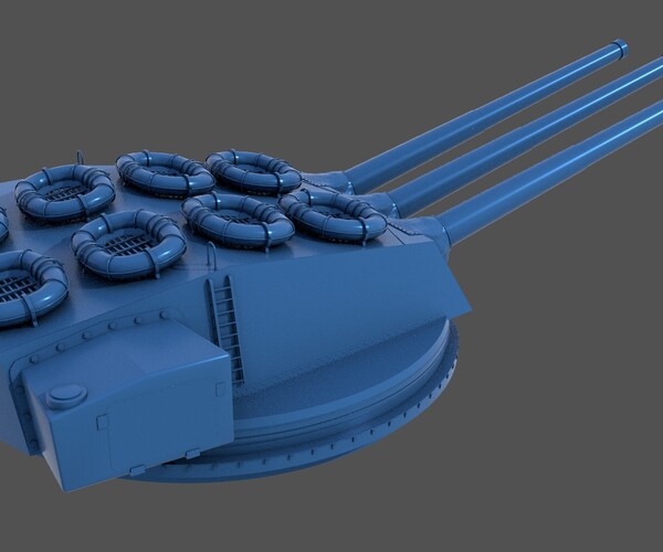 ArtStation - 381mm WW2 Italian turret 1/200 scale - 3D PRINTING | Resources