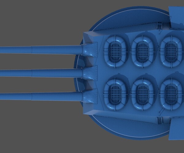 ArtStation - 381mm WW2 Italian turret 1/200 scale - 3D PRINTING | Resources