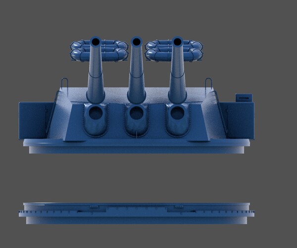 ArtStation - 381mm WW2 Italian turret 1/200 scale - 3D PRINTING | Resources