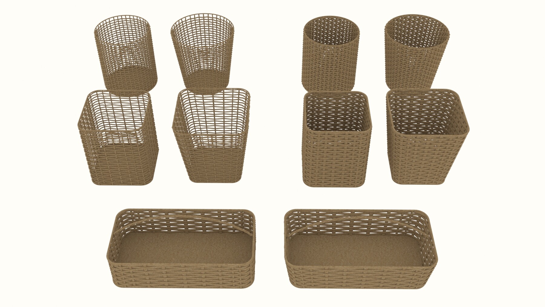 ArtStation - 10 Rattan Baskets Collection with Textures | Game Assets
