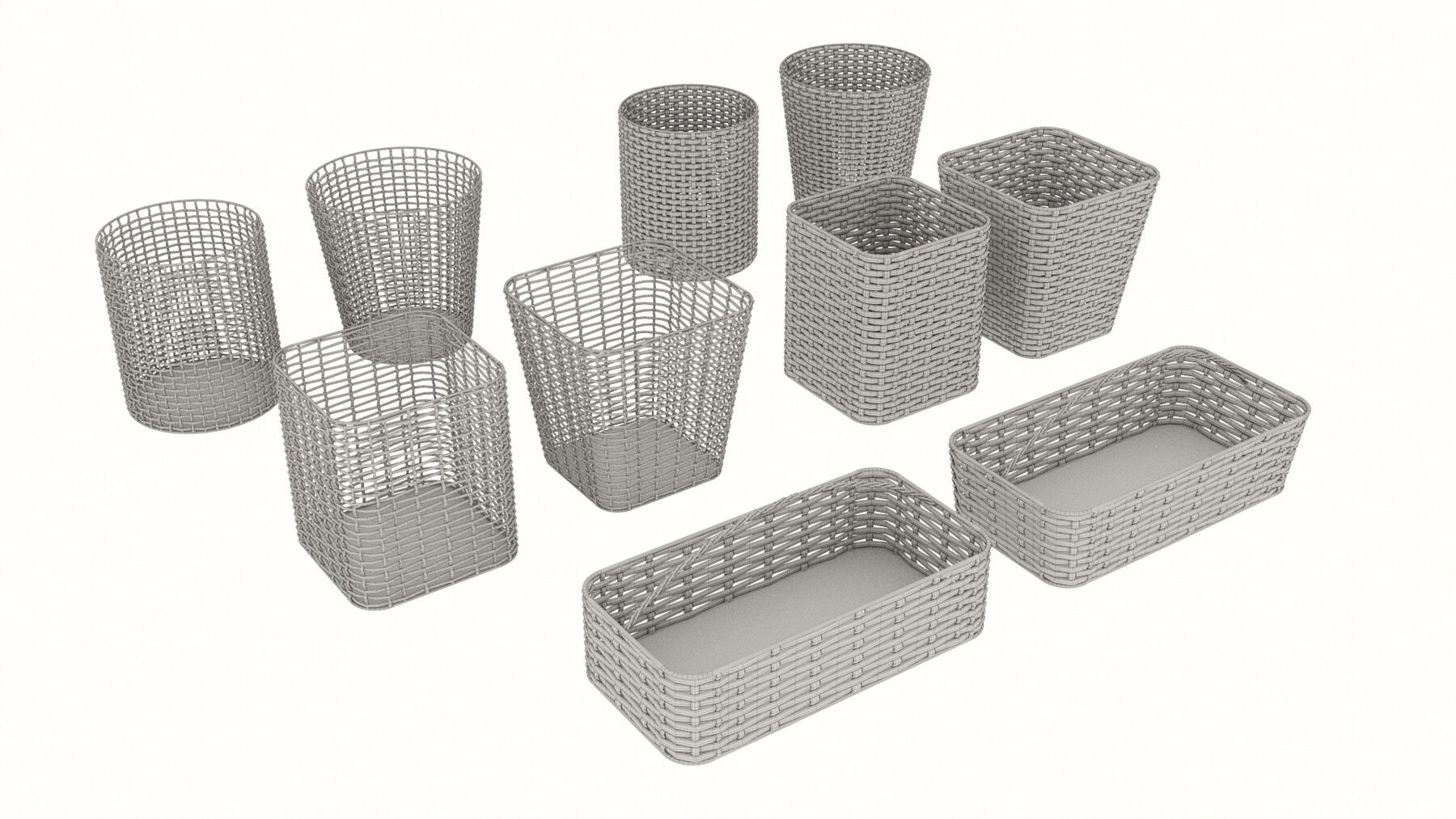 ArtStation - 10 Rattan Baskets Collection with Textures | Game Assets