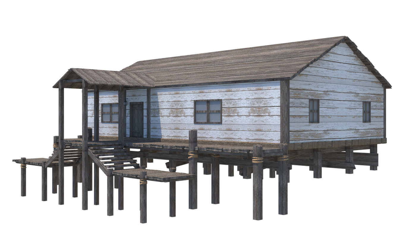 ArtStation - Package Rustic Wooden Houses with interiors | Game Assets
