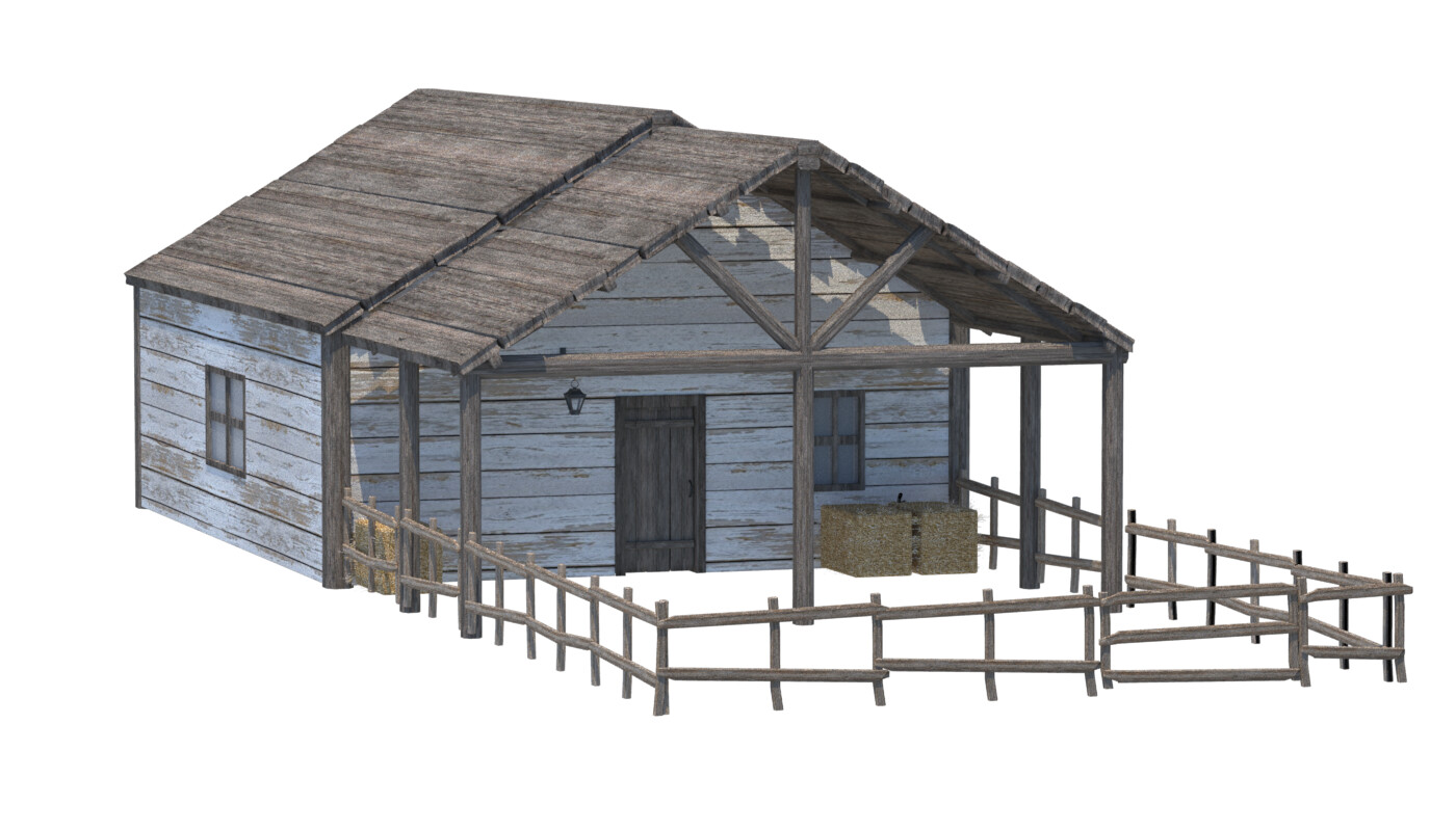 ArtStation - Package Rustic Wooden Houses with interiors | Game Assets