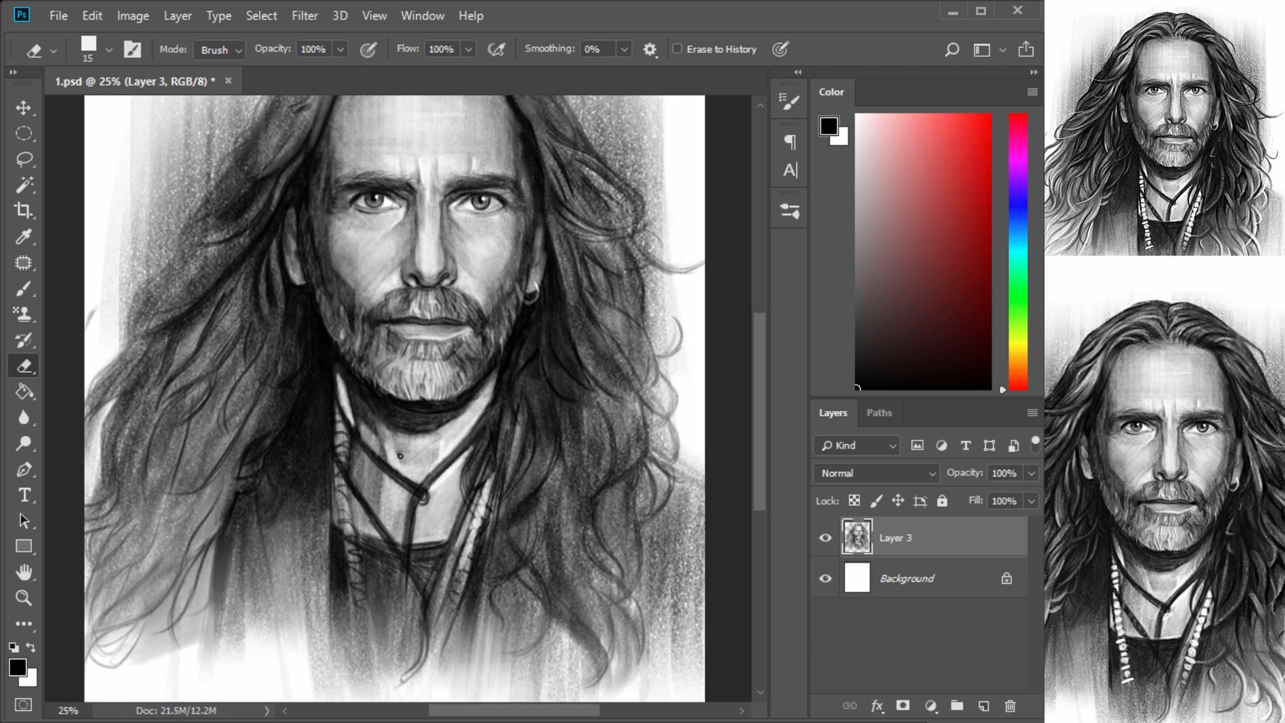 ArtStation - Portrait drawing process (VOL 1) + New pencil and charcoal ...