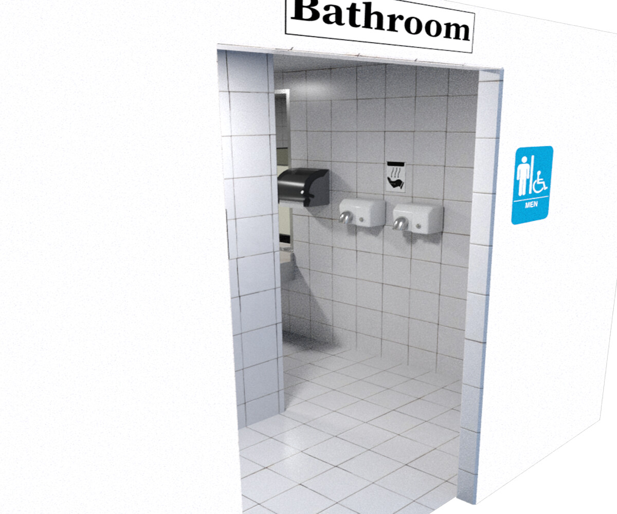 ArtStation - Classic Public Bathroom | Game Assets