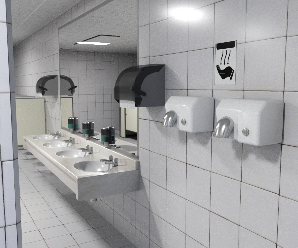 ArtStation - Classic Public Bathroom | Game Assets