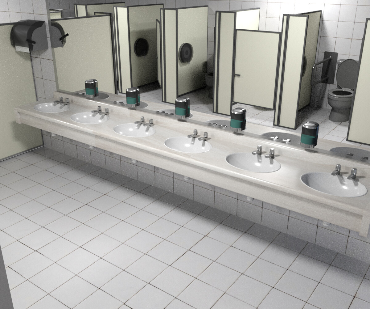 ArtStation - Classic Public Bathroom | Game Assets