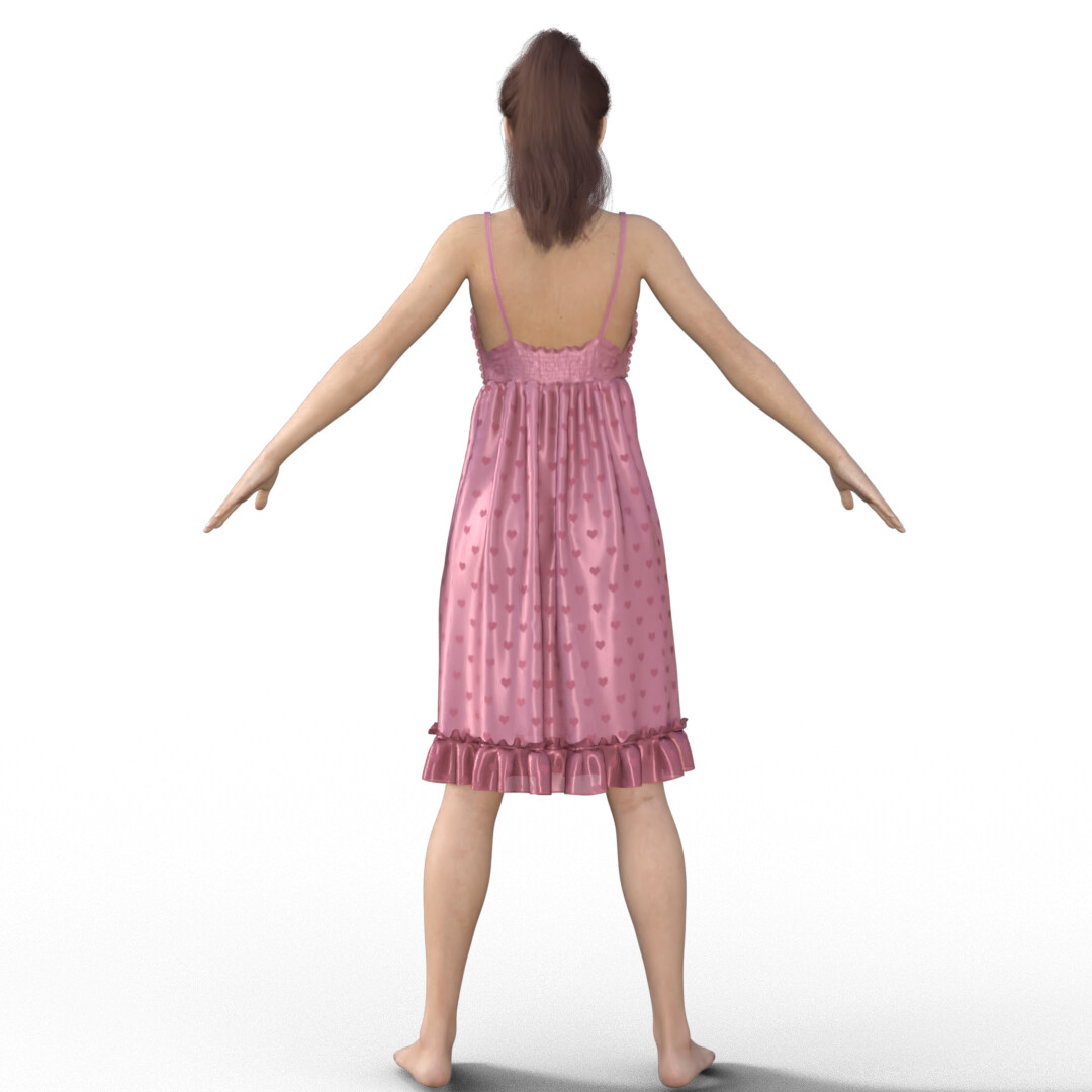 ArtStation - Reizel-Girl with long hair and different pupils in pink ...