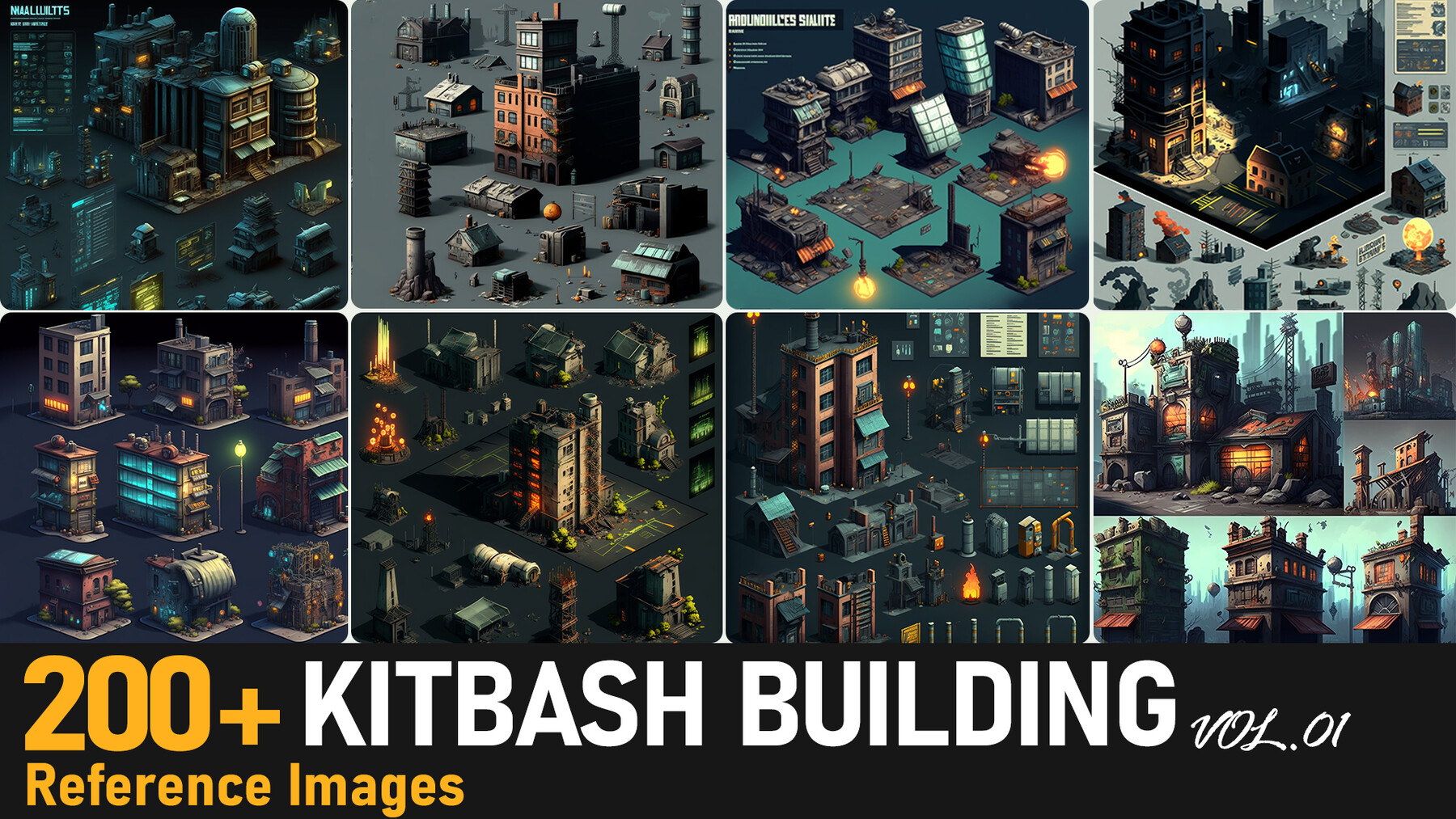 ArtStation - Kitbash Building VOL.01|4K Reference Images | Artworks