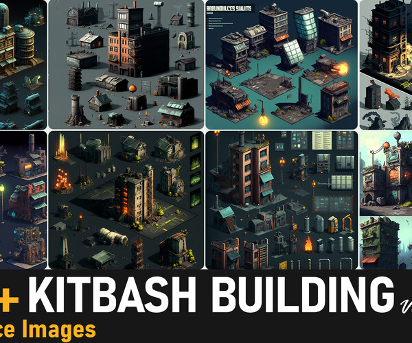 ArtStation - Kitbash Building VOL.01|4K Reference Images | Artworks