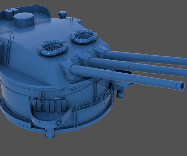 ArtStation - 381mm WW2 Italian turret n2 1/200 scale - 3D PRINTING ...