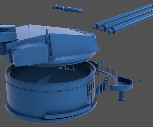 ArtStation - 381mm WW2 Italian turret n2 1/200 scale - 3D PRINTING ...