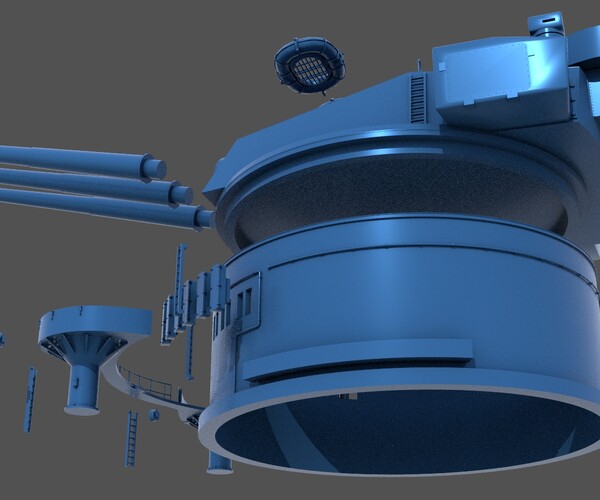 ArtStation - 381mm WW2 Italian turret n2 1/200 scale - 3D PRINTING ...