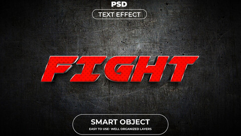 ArtStation - Fight. PSD fully editable text effect. Layer style PSD ...