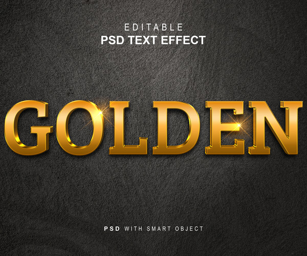 ArtStation - Golden. PSD fully editable text effect. Layer style PSD ...