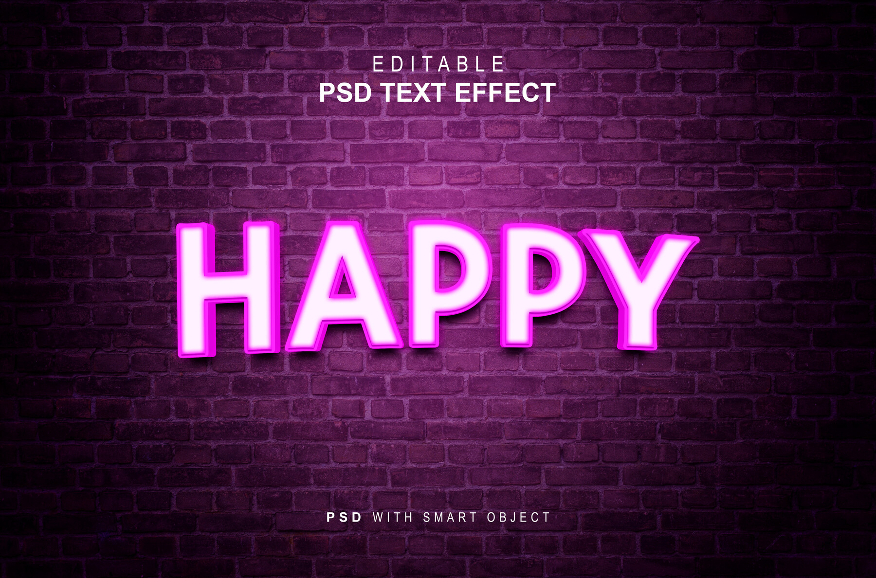 ArtStation - Happy. PSD fully editable text effect. Layer style PSD ...