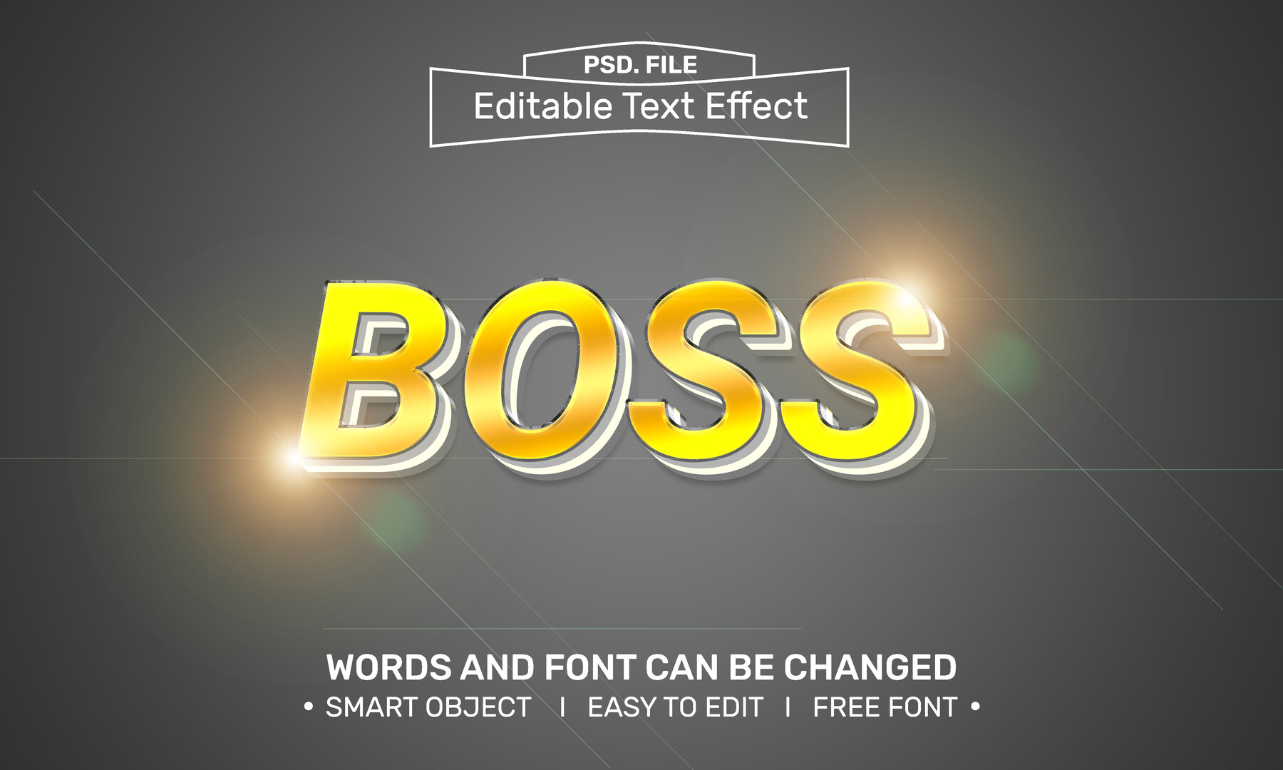 ArtStation - Boss. PSD fully editable text effect. Layer style PSD ...
