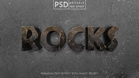 ArtStation - Rocks. PSD fully editable text effect. Layer style PSD ...