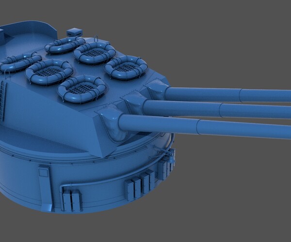 ArtStation - 381mm WW2 Italian turret n3 1/200 scale - 3D PRINTING ...