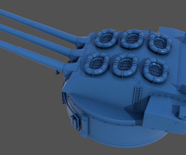 ArtStation - 381mm WW2 Italian turret n3 1/200 scale - 3D PRINTING ...